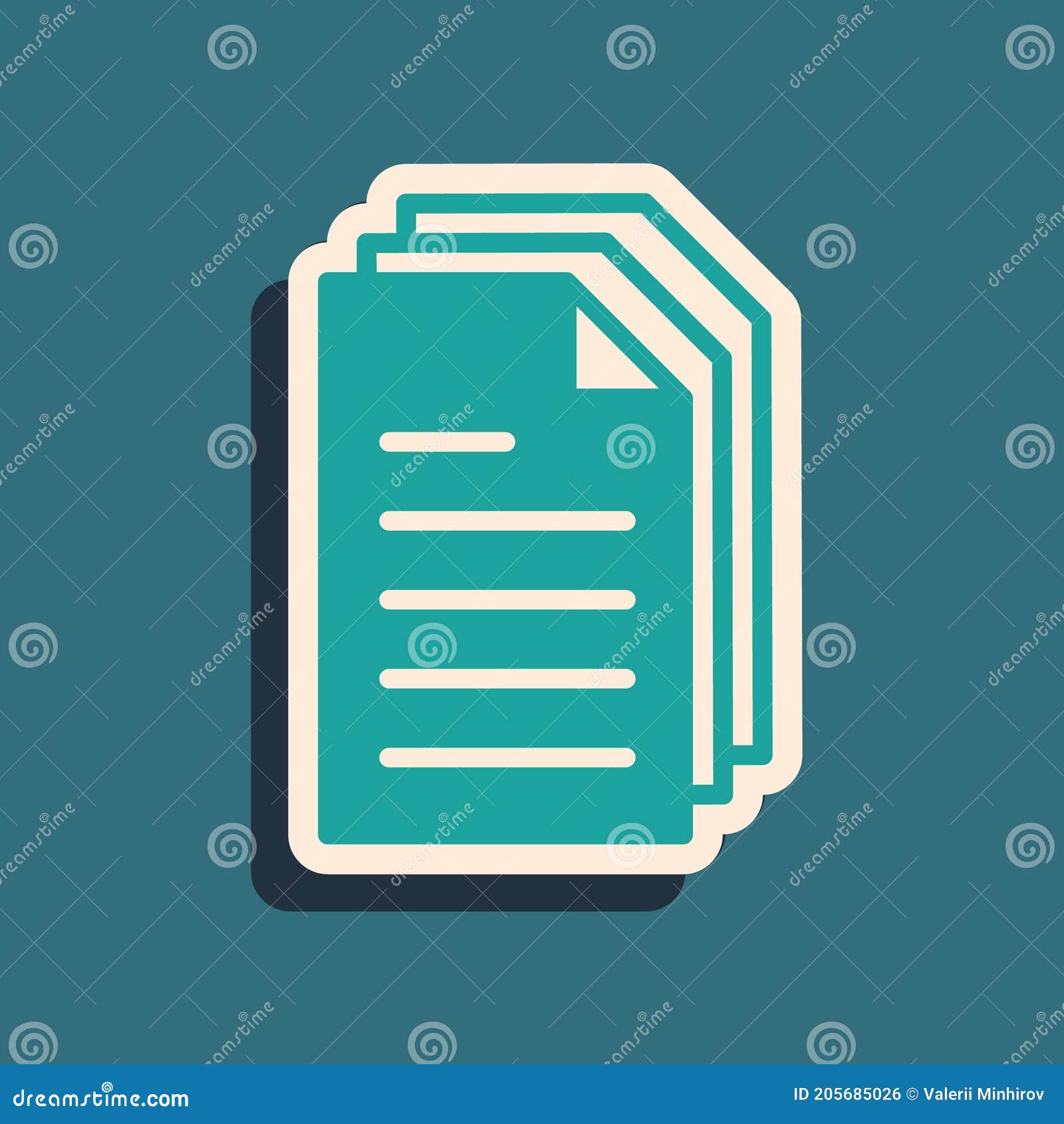 Green File Document Icon Isolated on Green Background. Checklist Icon ...