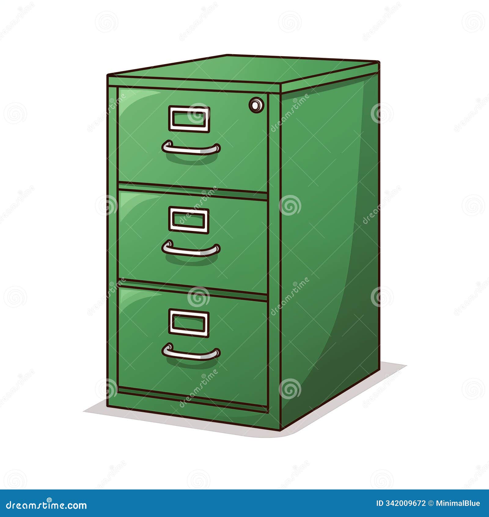 A Green Filing Cabinet with Three Drawers Standing in an Office Space ...