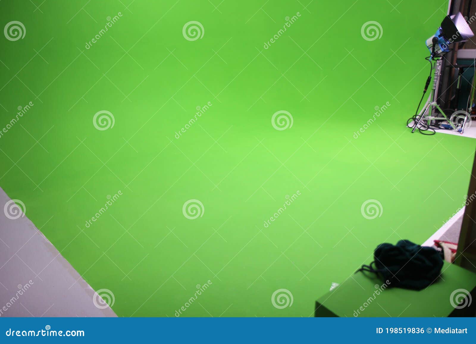 Green Filming Background at TV Studio Stock Photo - Image of virtual ...