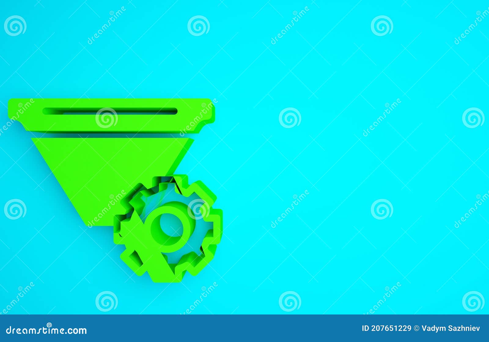 Green Filter Setting Icon Isolated on Blue Background. Minimalism ...
