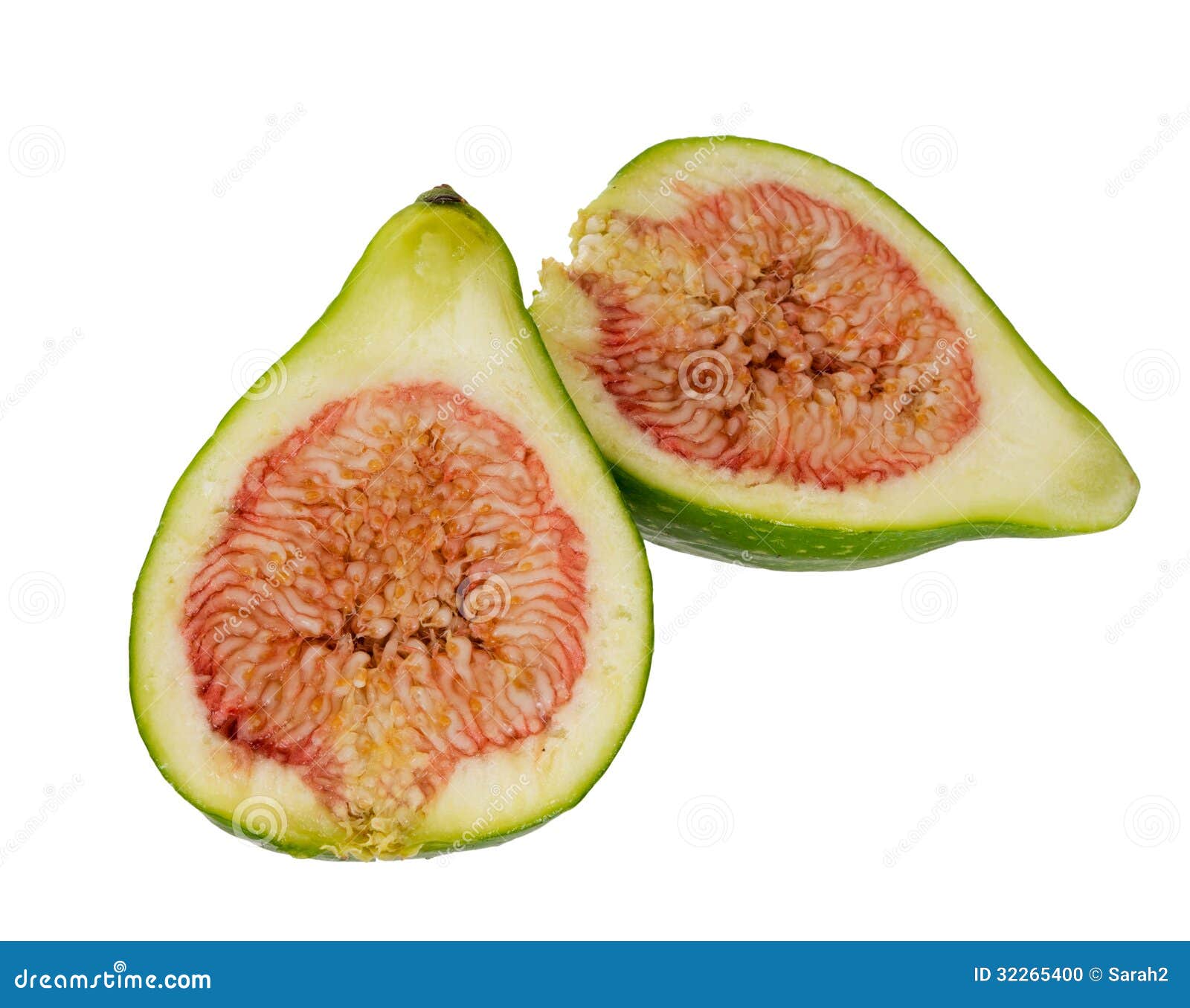 Green Fiorone Figs Isolated Stock Photo - Image of background, slice ...