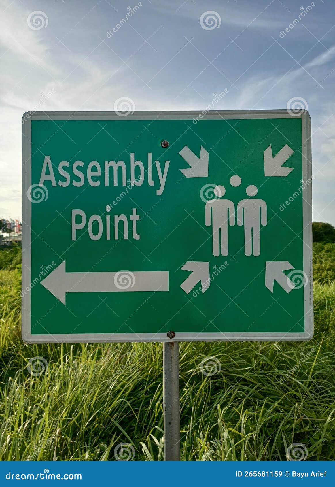 Green Fire Assembly Point Sign Stock Image - Image of road, location ...