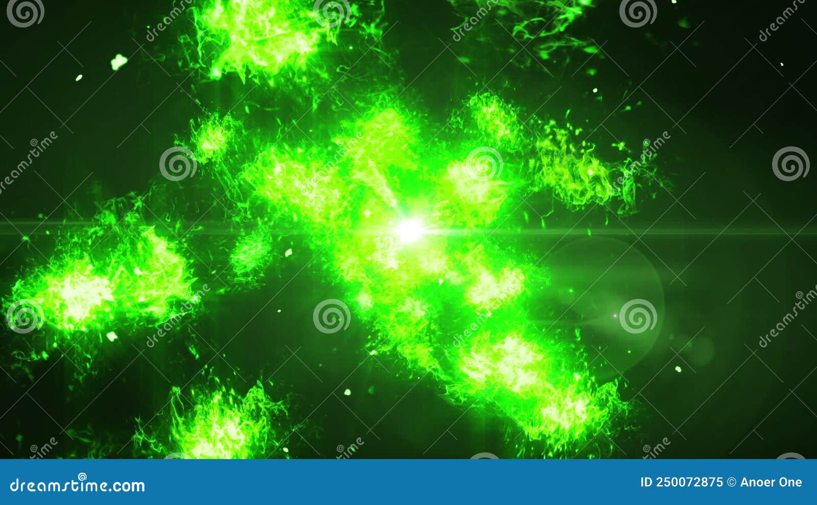 Green Fire Ball Explosion Flame Loop Animation Stock Video - Video of ...