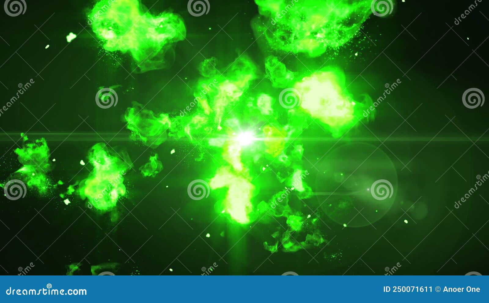 Green Fire Ball Explosion Flame Loop Animation Stock Video - Video of ...