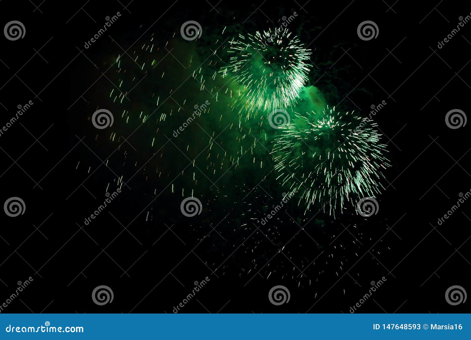 Green Firework stock image. Image of blooming, fireball - 147648593