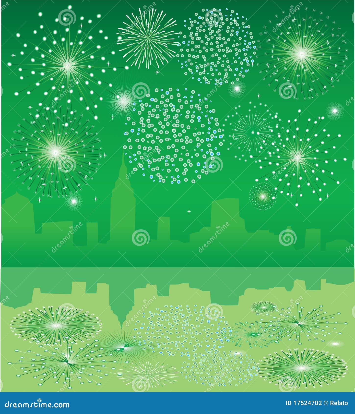 Green fireworks stock vector. Illustration of shape, season - 17524702