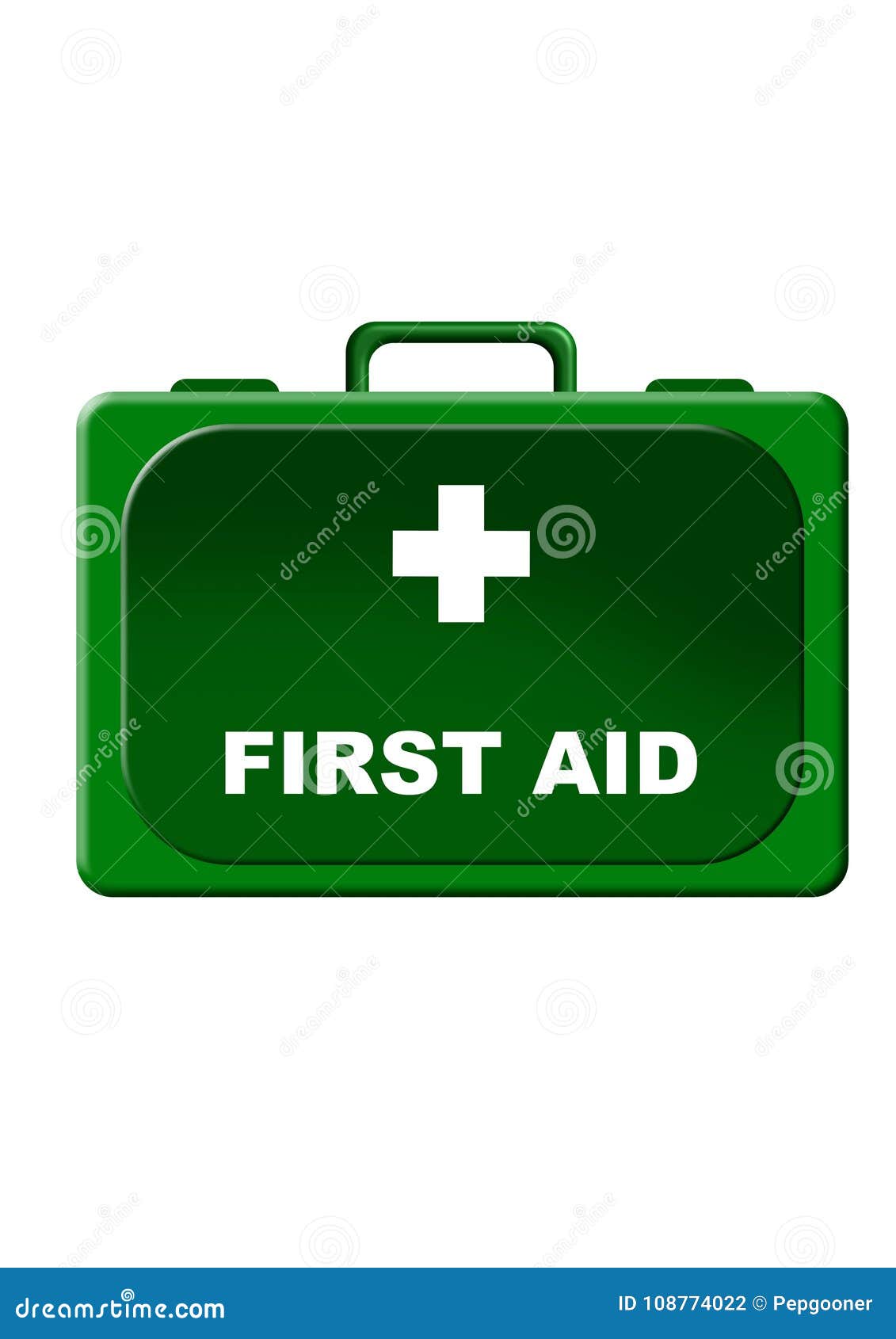 Green First Aid Box With White Cross Illustration | CartoonDealer.com ...