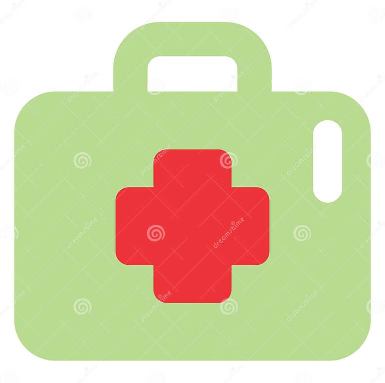 Green First aid kit, icon stock vector. Illustration of assistance ...