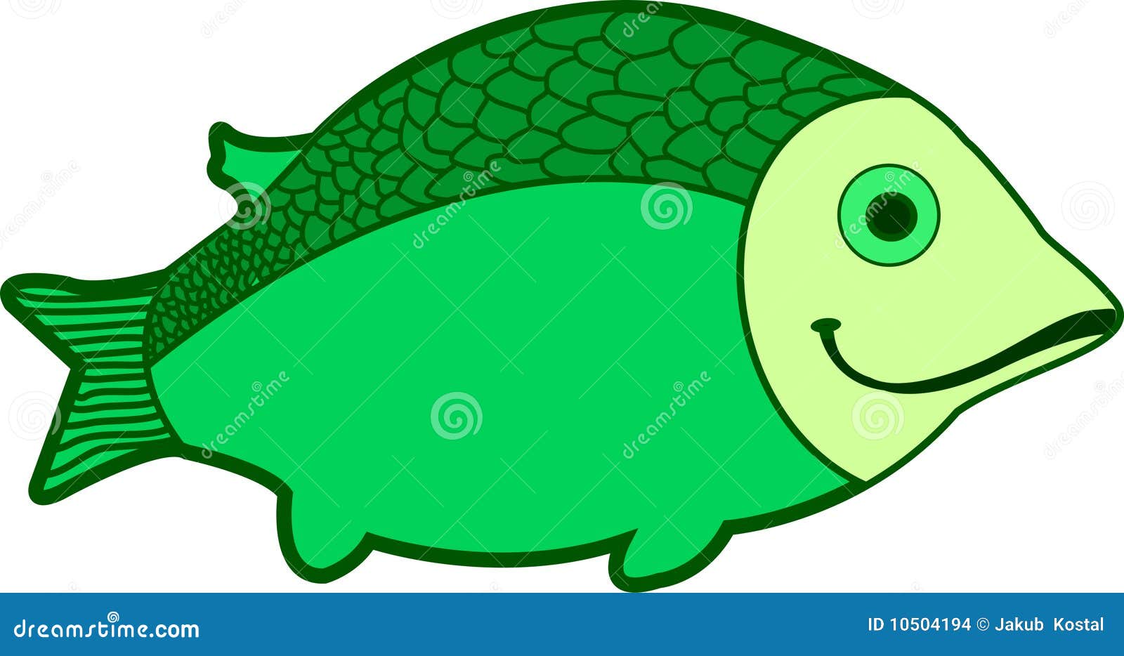 Green Fish On A Geometric Background. Deep-sea Fish Cartoon ...