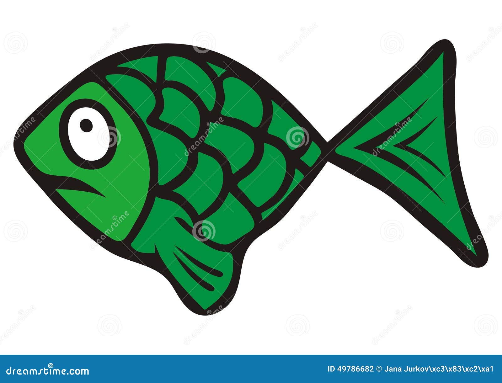 Green Fish, Humorous Vector Illustration, Drawing, Eps. Stock Vector ...