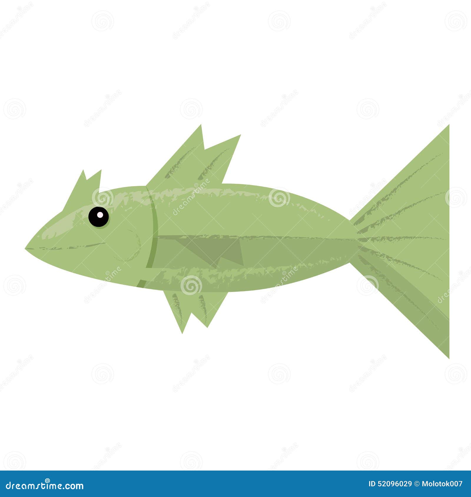 Green fish stock vector. Illustration of graphic, cute - 52096029