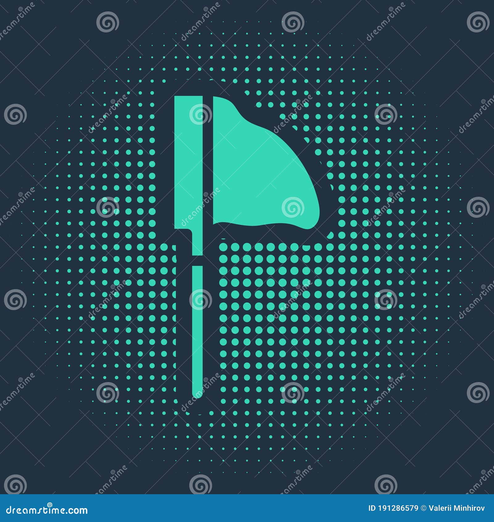 Green Fishing Net with Fish Icon Isolated on Blue Background. Abstract ...