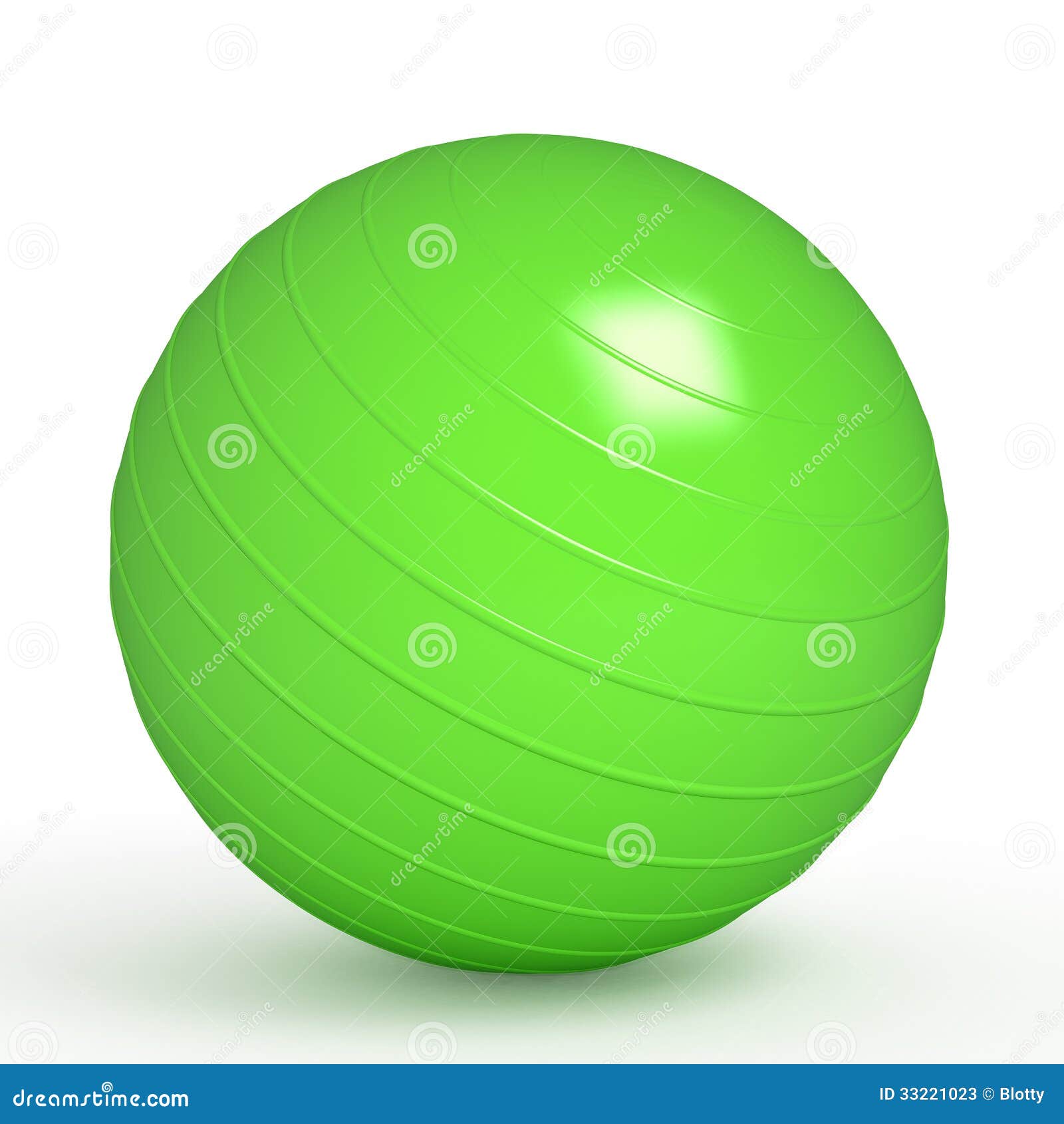 Green Fitness Ball on White Stock Illustration - Illustration of beauty ...