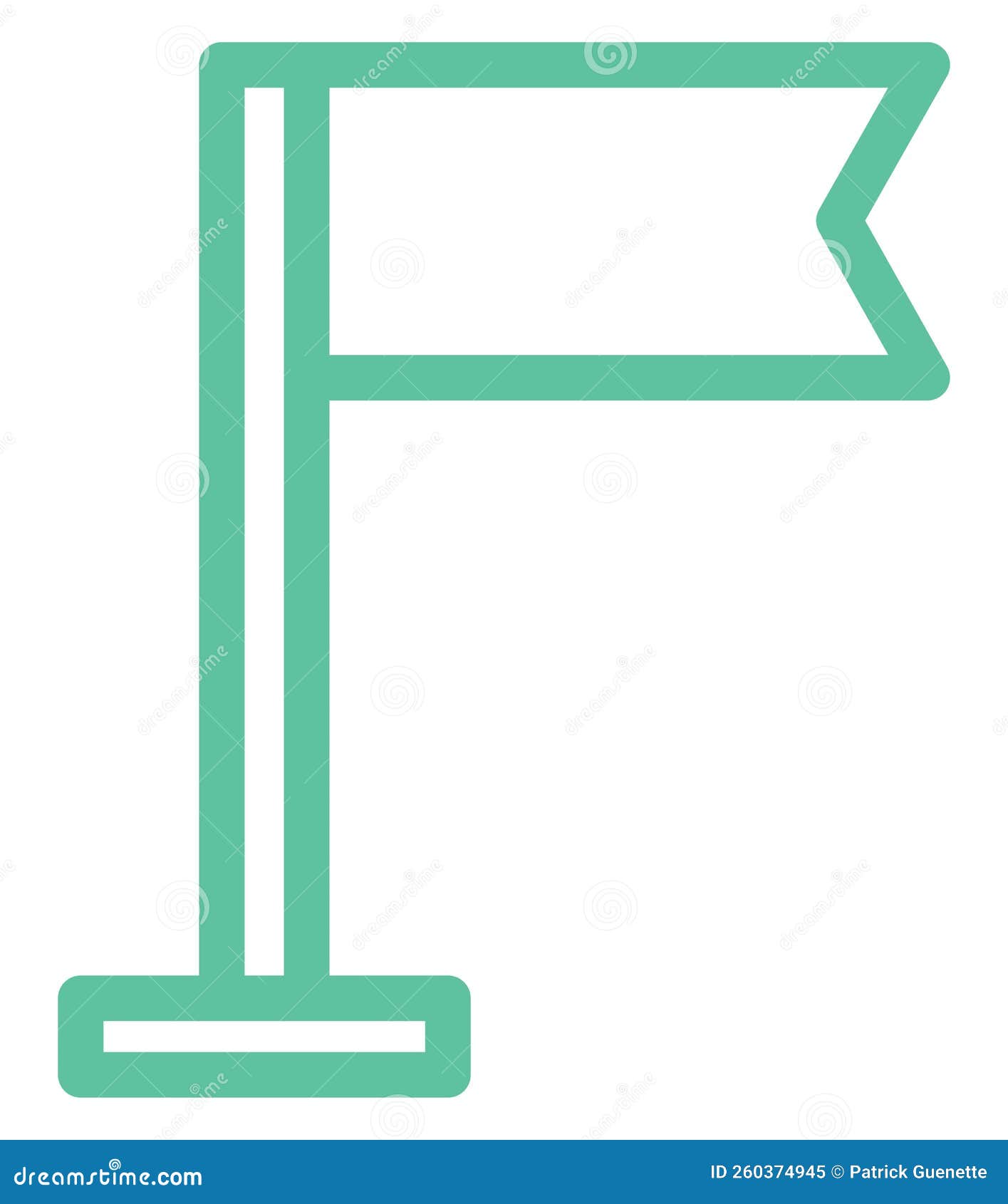 Green flag, icon stock vector. Illustration of icon - 260374945