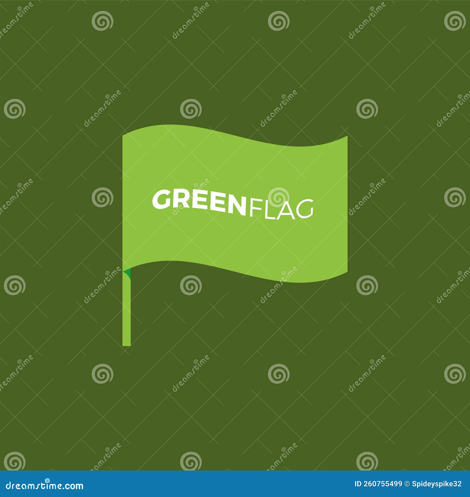 The Green Flag. Isolated Vector Illustration Stock Vector ...