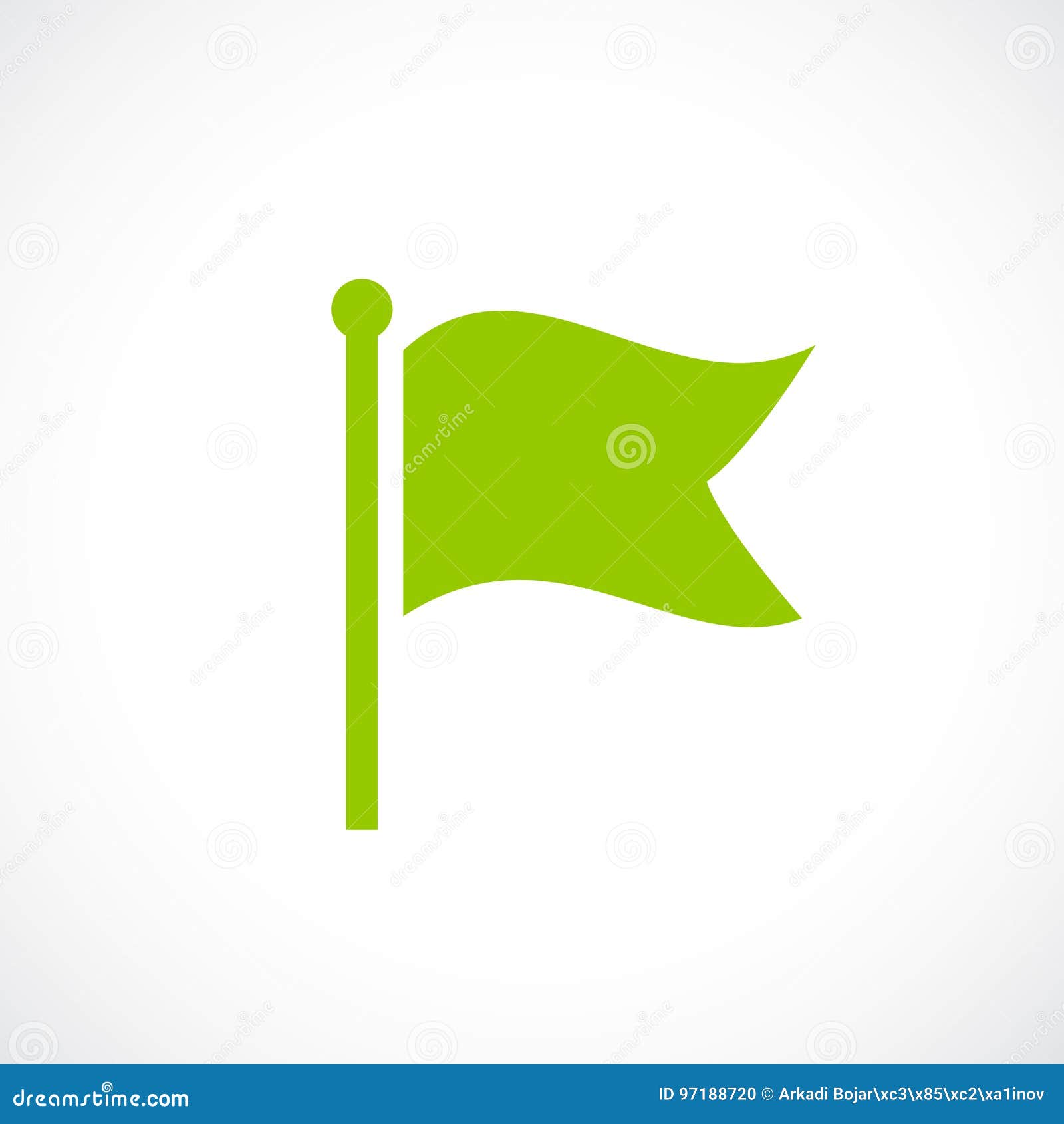 Green flag vector icon stock vector. Illustration of geolocation - 97188720
