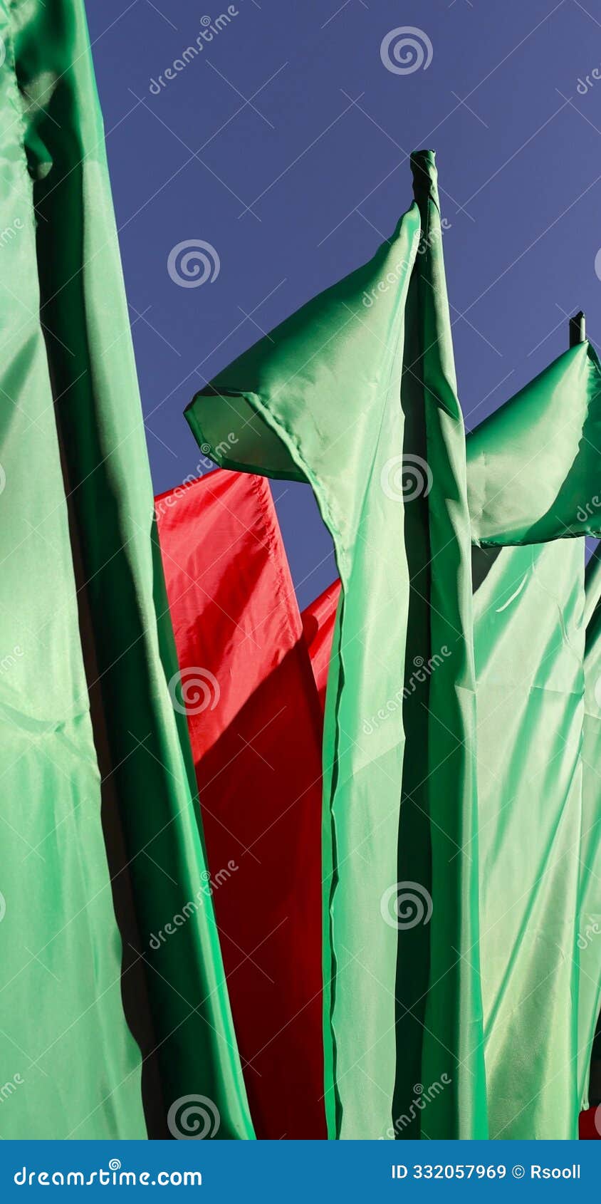 Flags Set Up during the Celebration in Windy Weather Stock Image ...