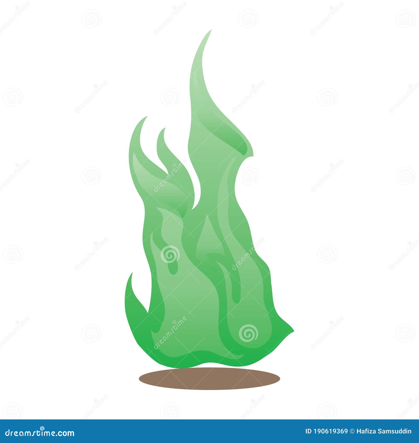 Green Flame. Vector Illustration Decorative Design Stock Vector ...