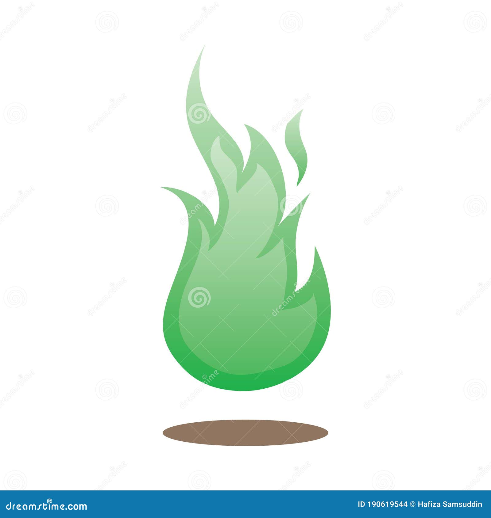 Green Flame. Vector Illustration Decorative Design Stock Vector ...