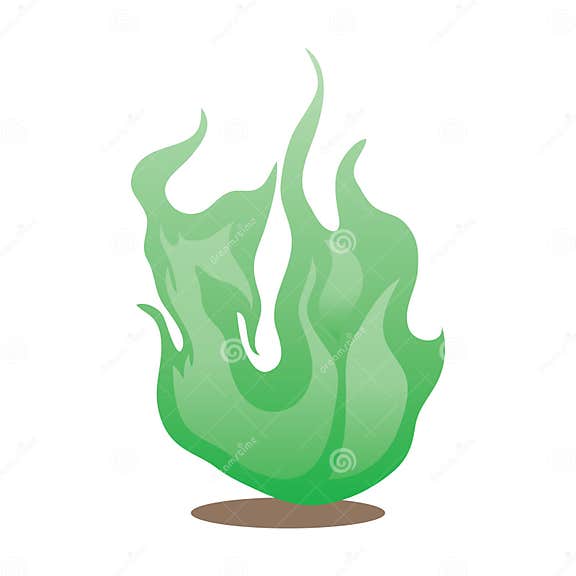 Green Flame. Vector Illustration Decorative Design Stock Vector ...
