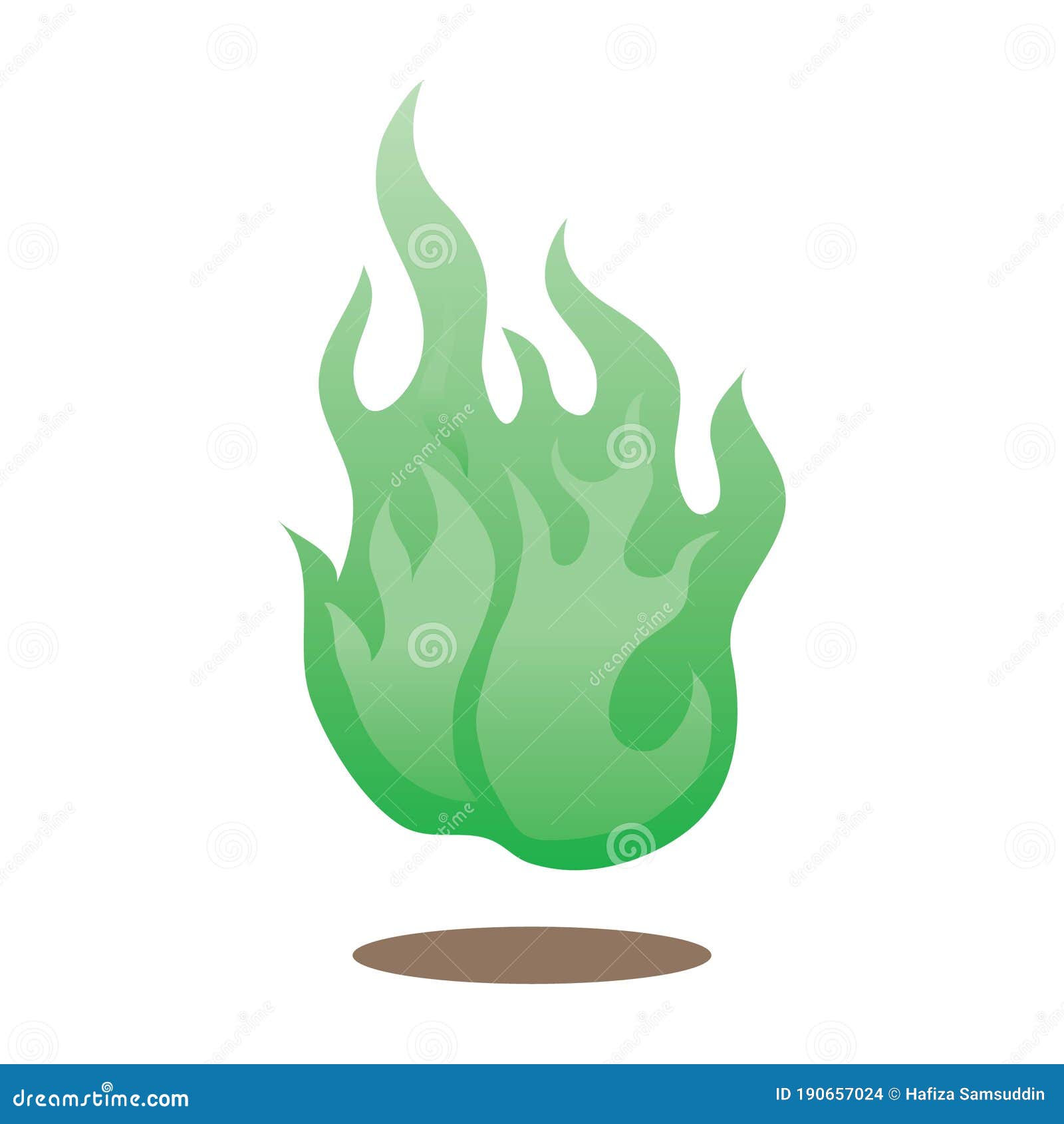 Green Flame. Vector Illustration Decorative Design Stock Vector ...