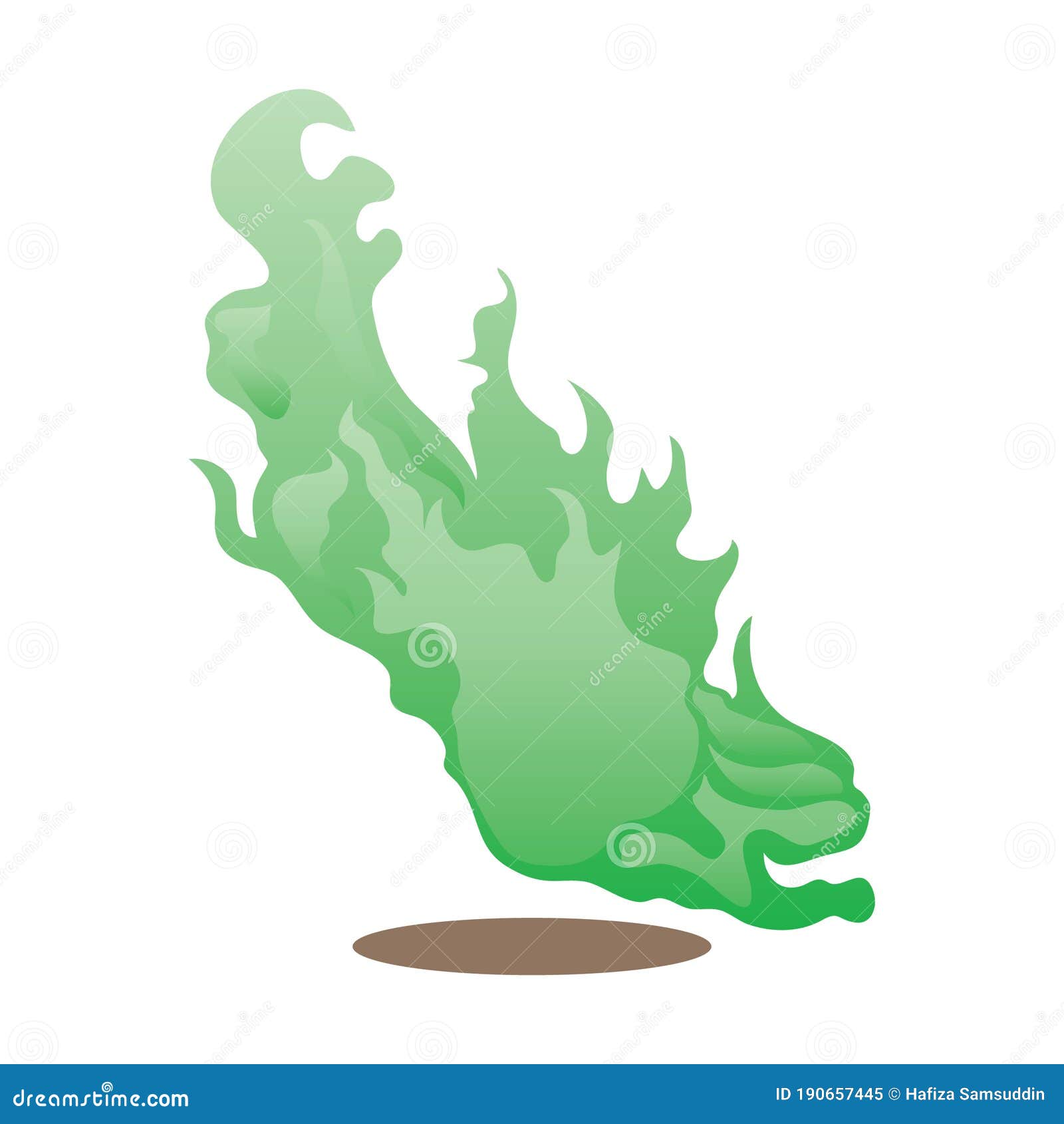 Green Flame. Vector Illustration Decorative Design Stock Vector ...