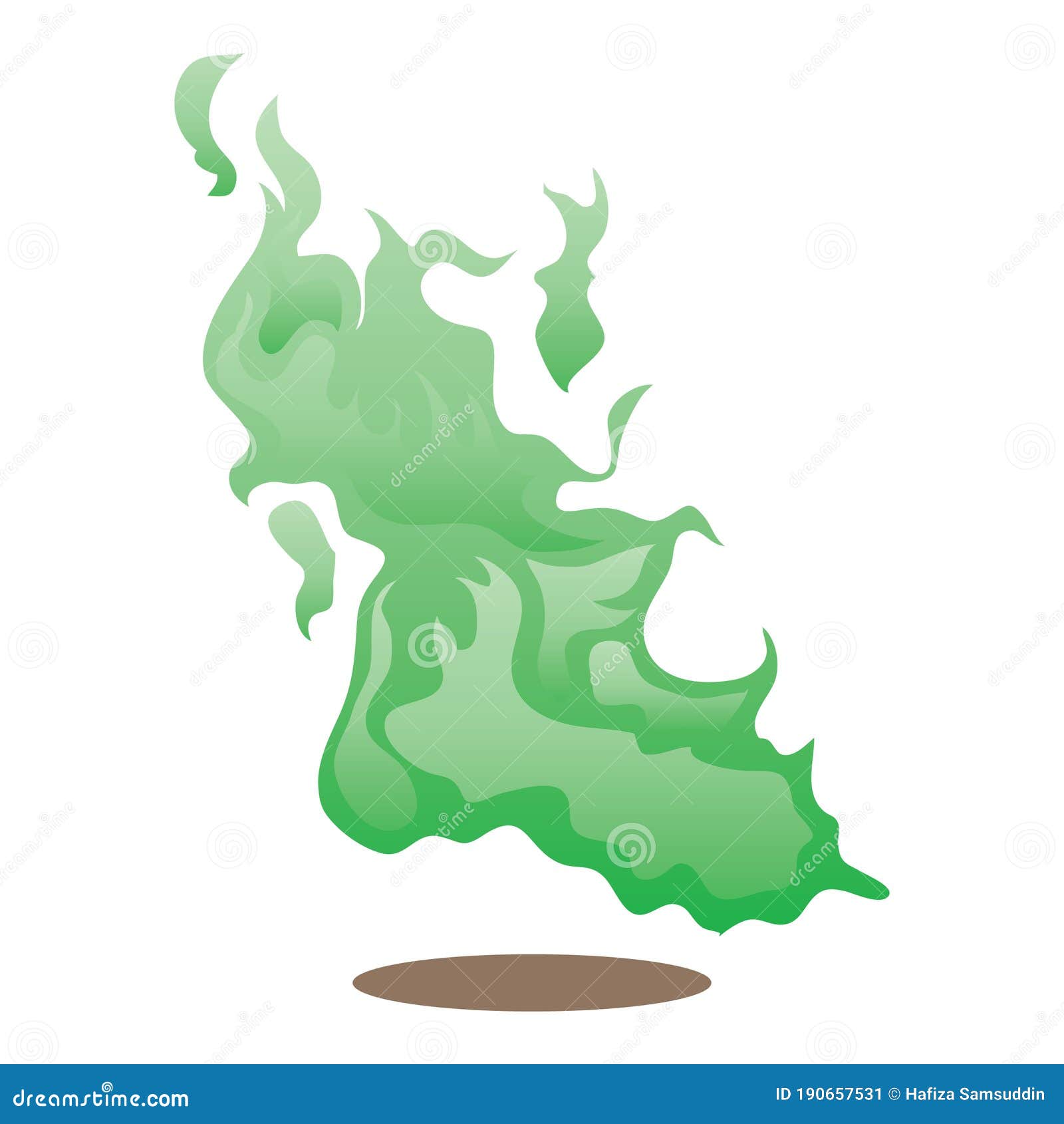 Green Flame. Vector Illustration Decorative Design Stock Vector ...