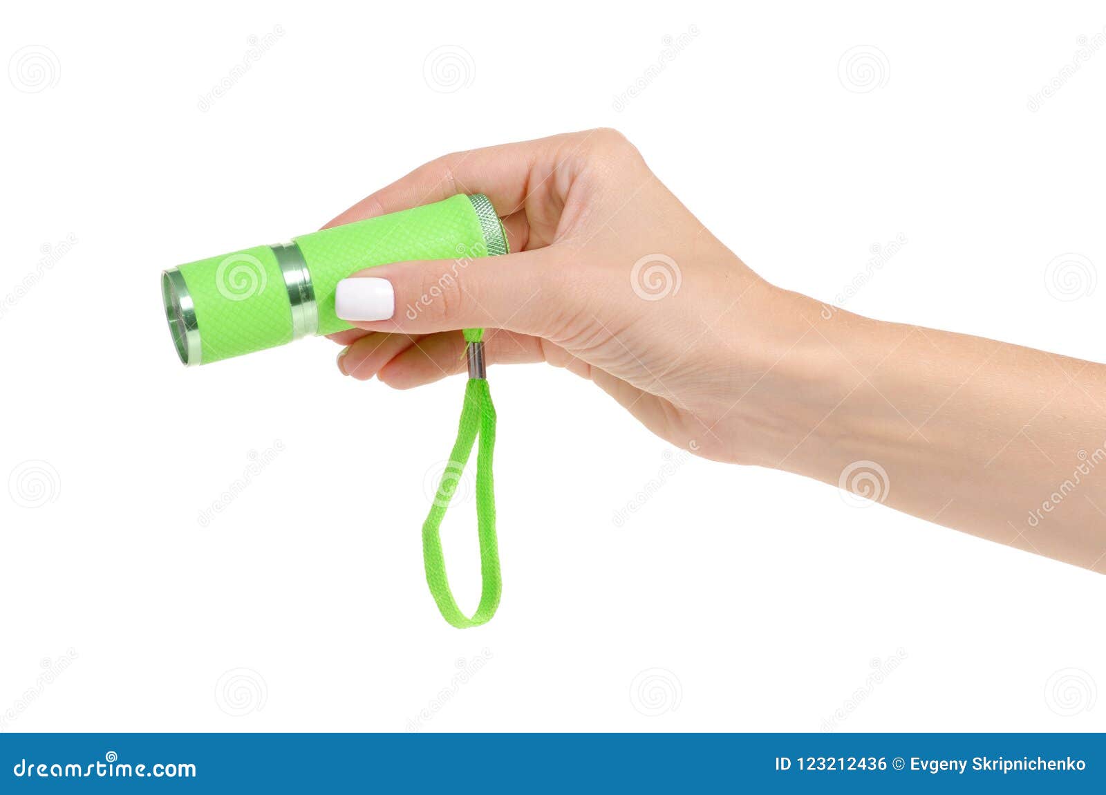 Green Flashlight Energy in Hand Stock Photo - Image of mini, color ...