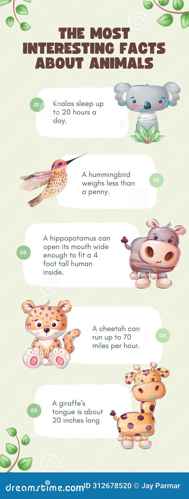 Green Flat the Most Interesting about Animals Fun Fact Infographic ...