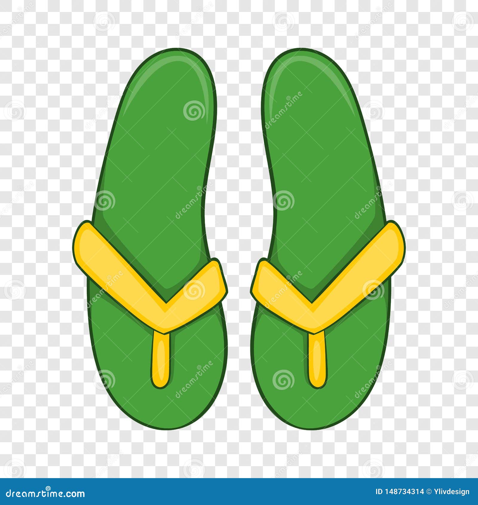 Green Flip Flops Icon, Cartoon Style Stock Vector - Illustration of ...