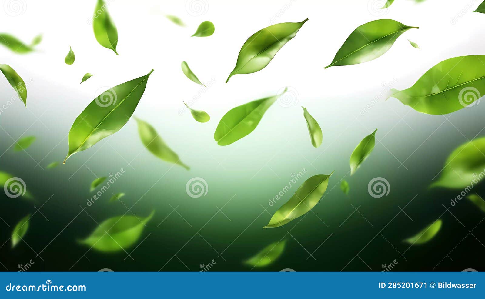 Green Floating Leaves Background. Generative Ai Design Stock ...
