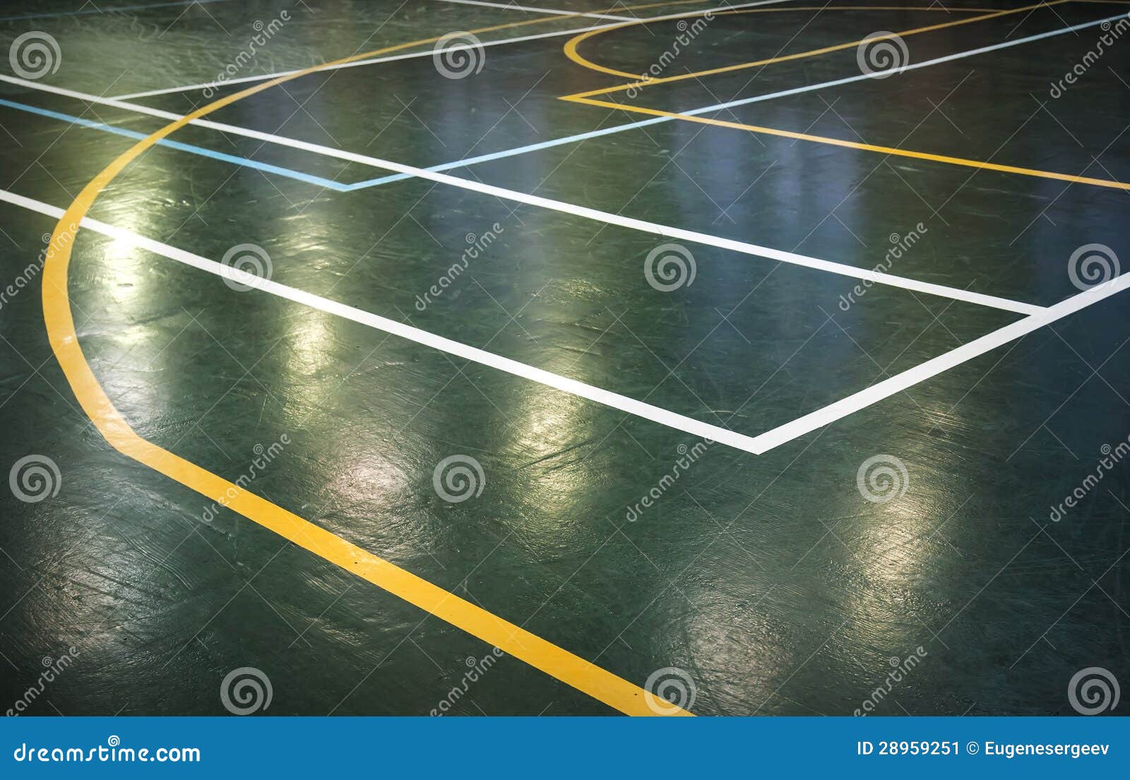 Green Floor of Sports Hall with Lines Stock Image - Image of basketball ...