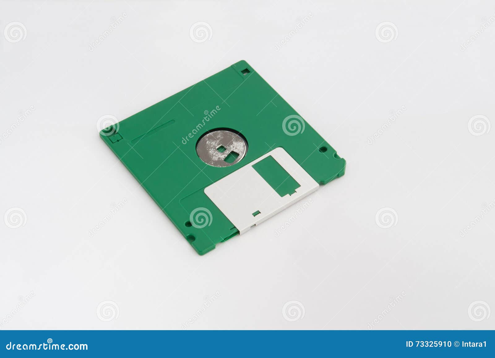 Green Floppy Disk (back Side) on White Background. Stock Photo - Image ...