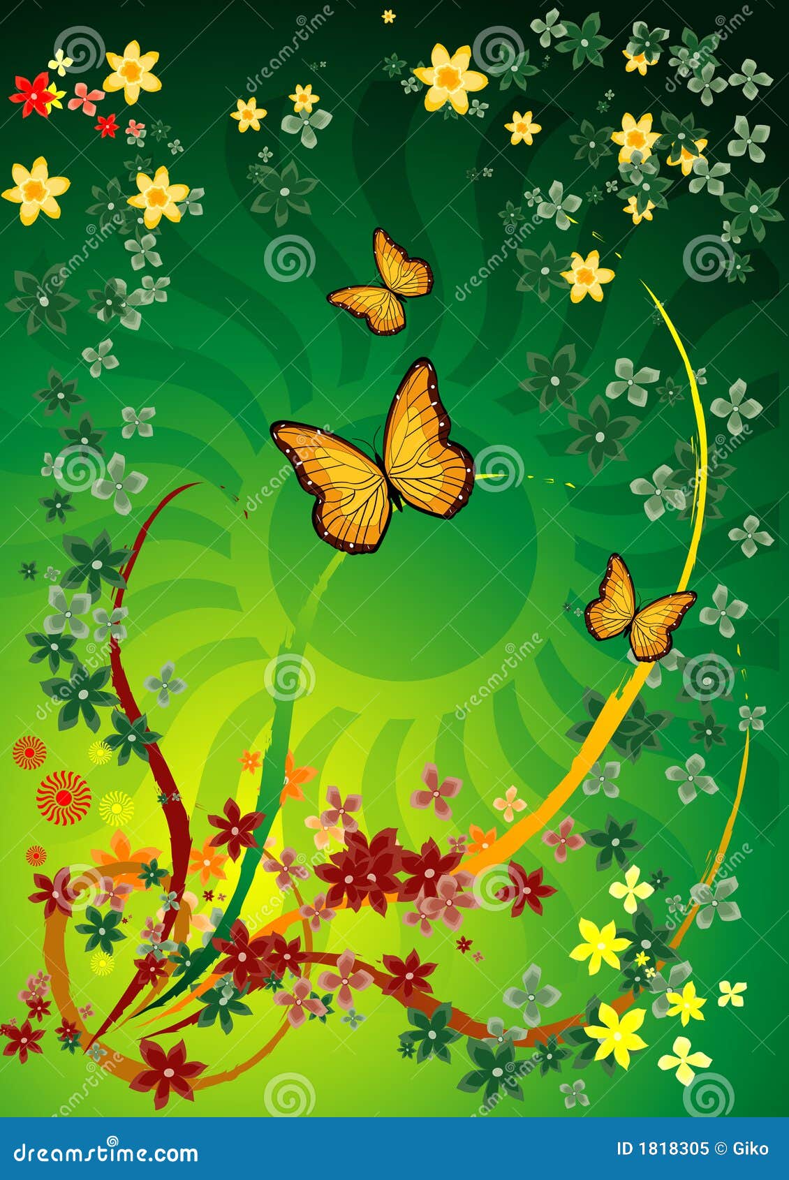 Green Flora Background stock vector. Illustration of abstract - 1818305