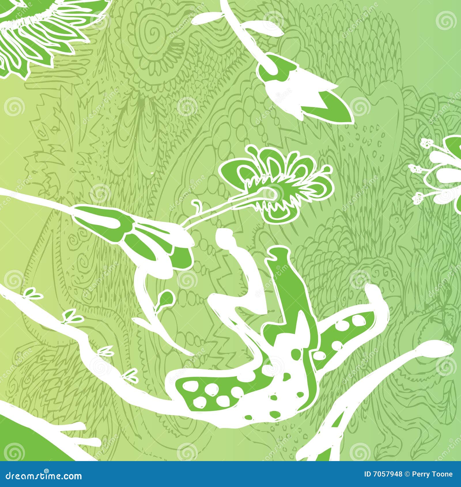 Green Floral Abstract stock vector. Illustration of green - 7057948