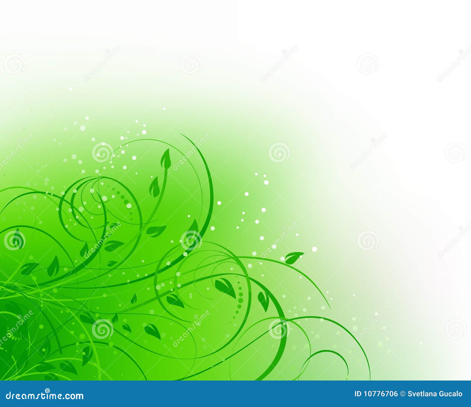 Green Floral Abstract Curve Stock Vector - Illustration of element ...
