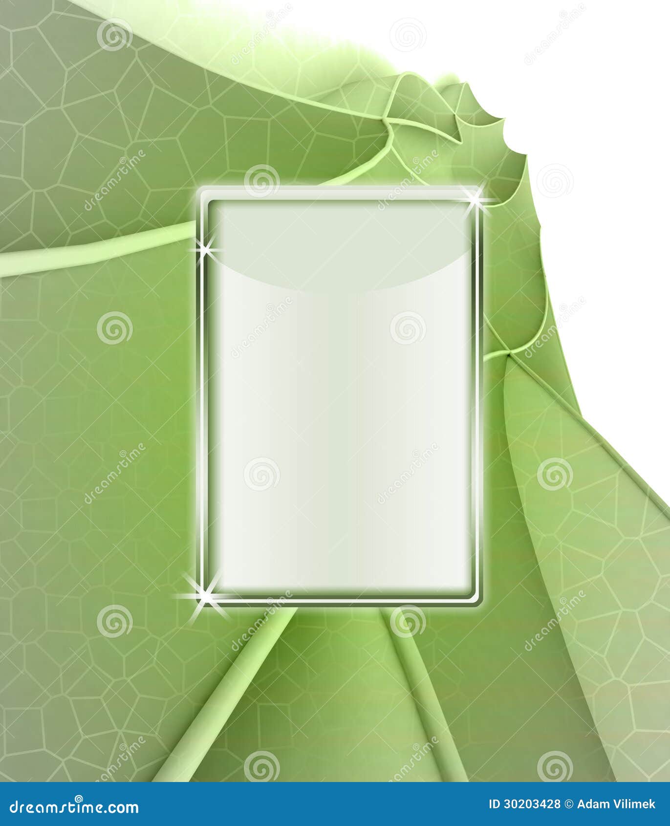 Green Floral Background with Tablet Screen Frame Stock Illustration ...