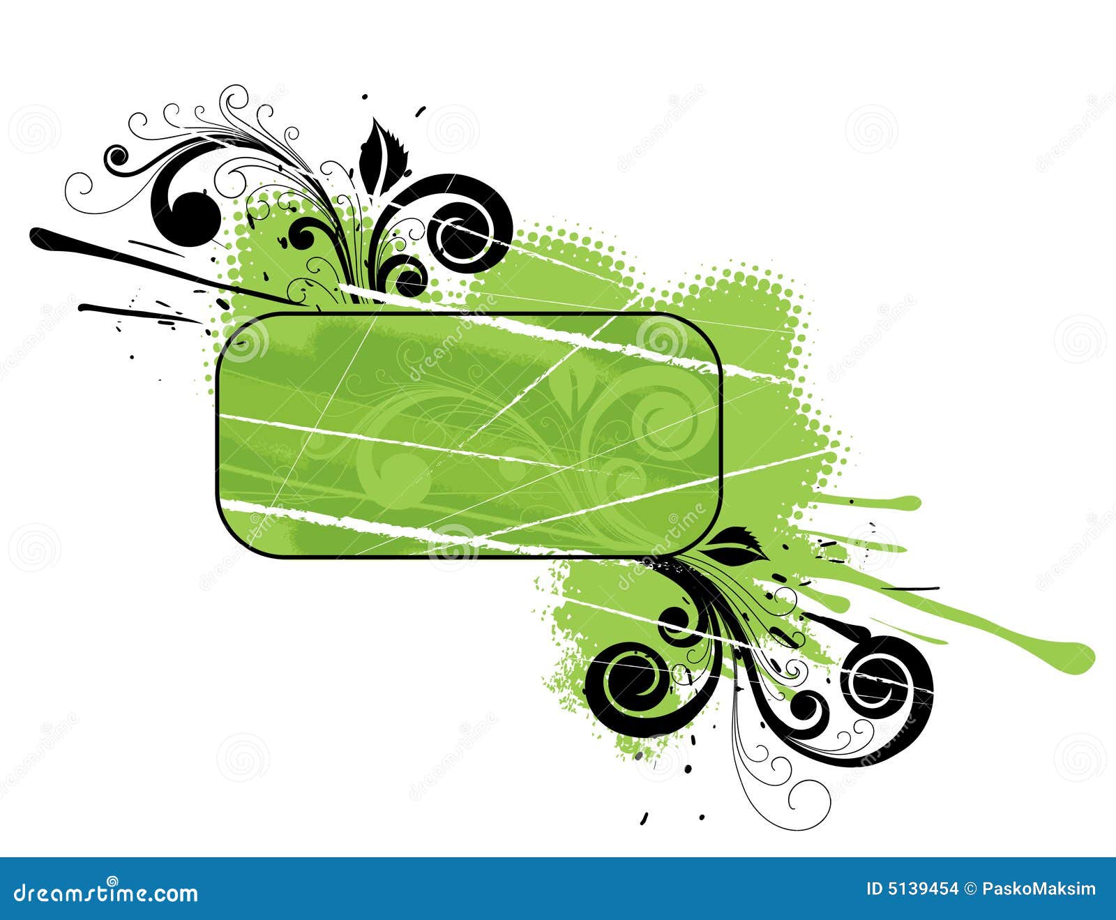 Green floral banner stock vector. Illustration of white - 5139454