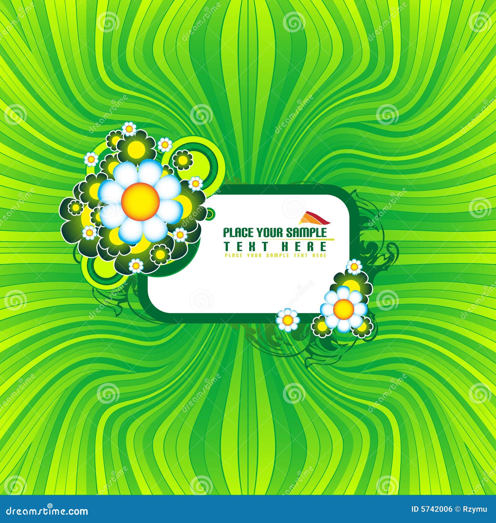 Green floral banner stock vector. Illustration of acid - 5742006