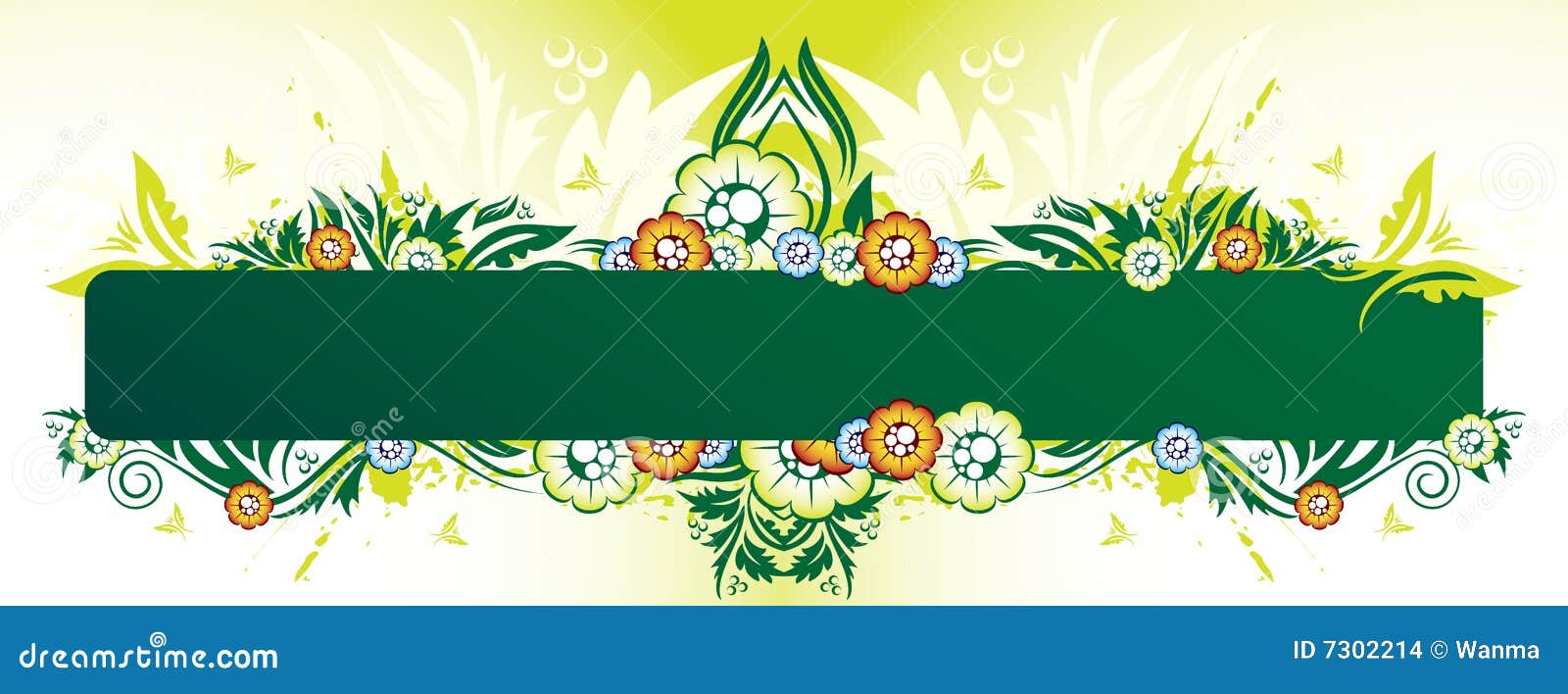 Green floral banner stock vector. Illustration of holiday - 7302214