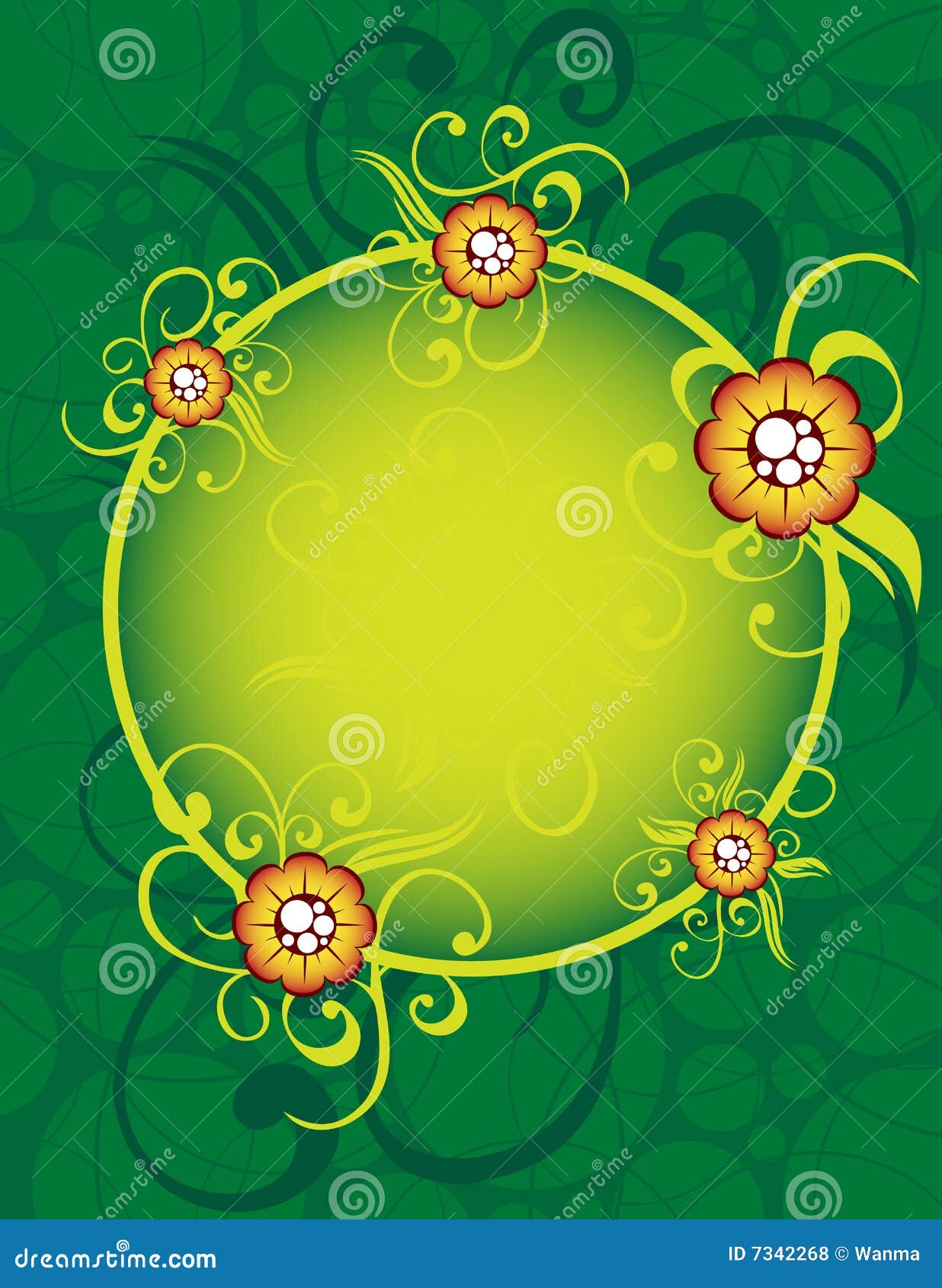 Green floral banner stock vector. Illustration of celebration - 7342268