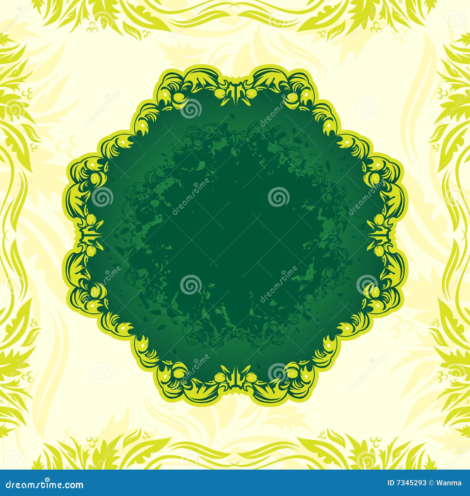 Green floral banner stock vector. Illustration of abstract - 7345293