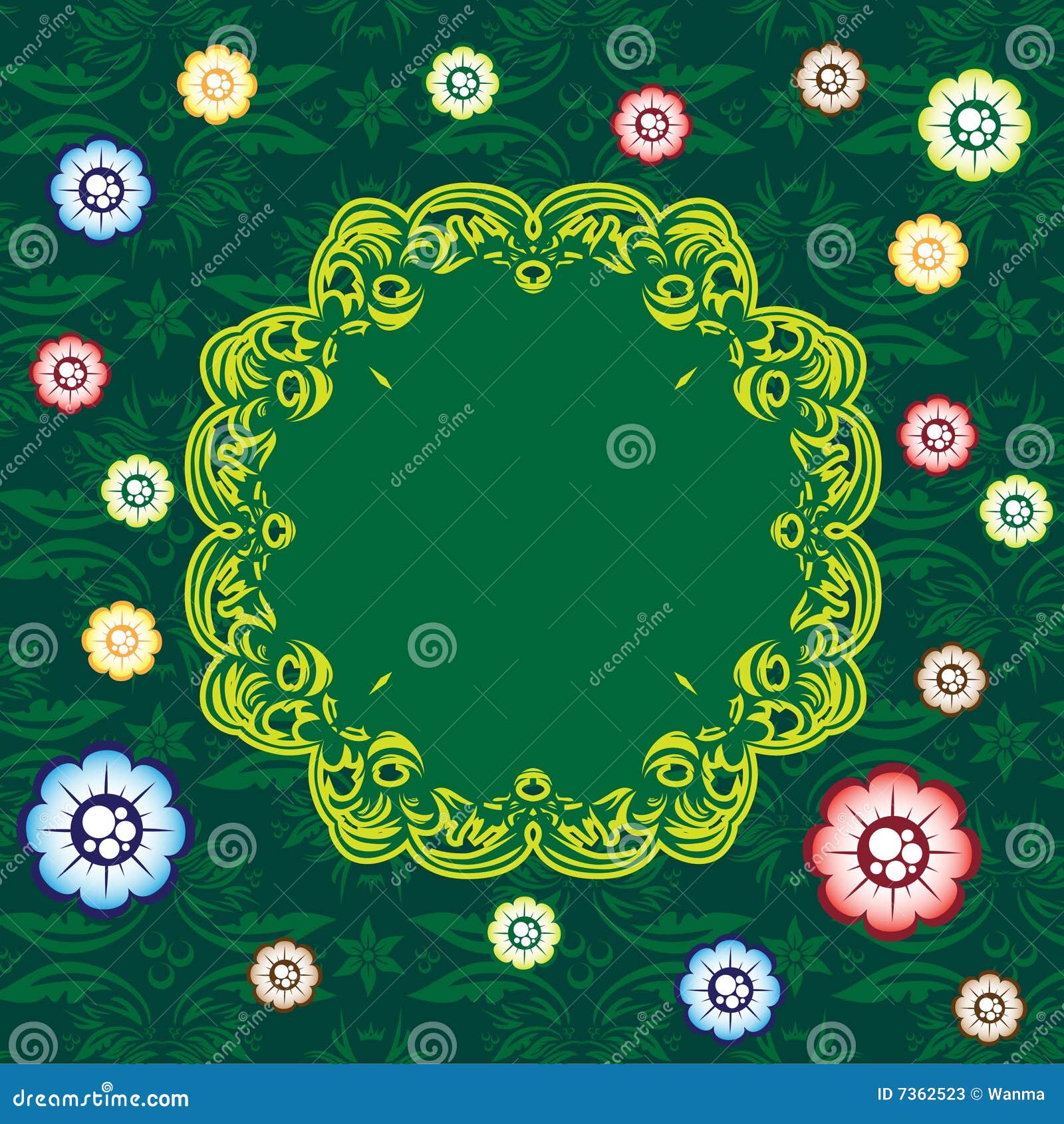 Green floral banner stock vector. Illustration of form - 7362523