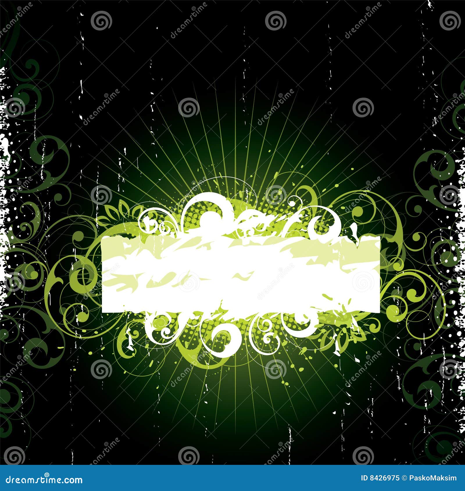 Green Floral Banner stock vector. Illustration of abstract - 8426975