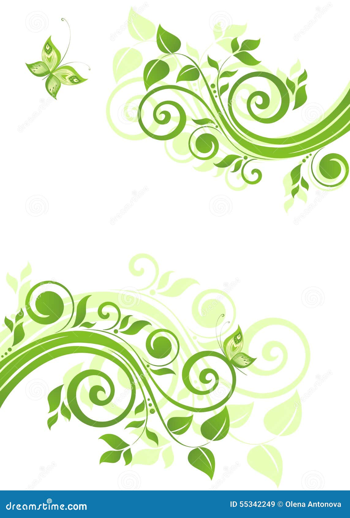 Green floral banner stock vector. Illustration of foliage - 55342249
