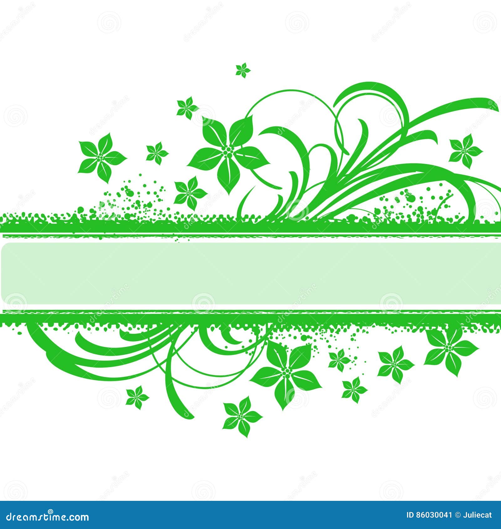 GREEN FLORAL BANNER stock illustration. Illustration of bold - 86030041