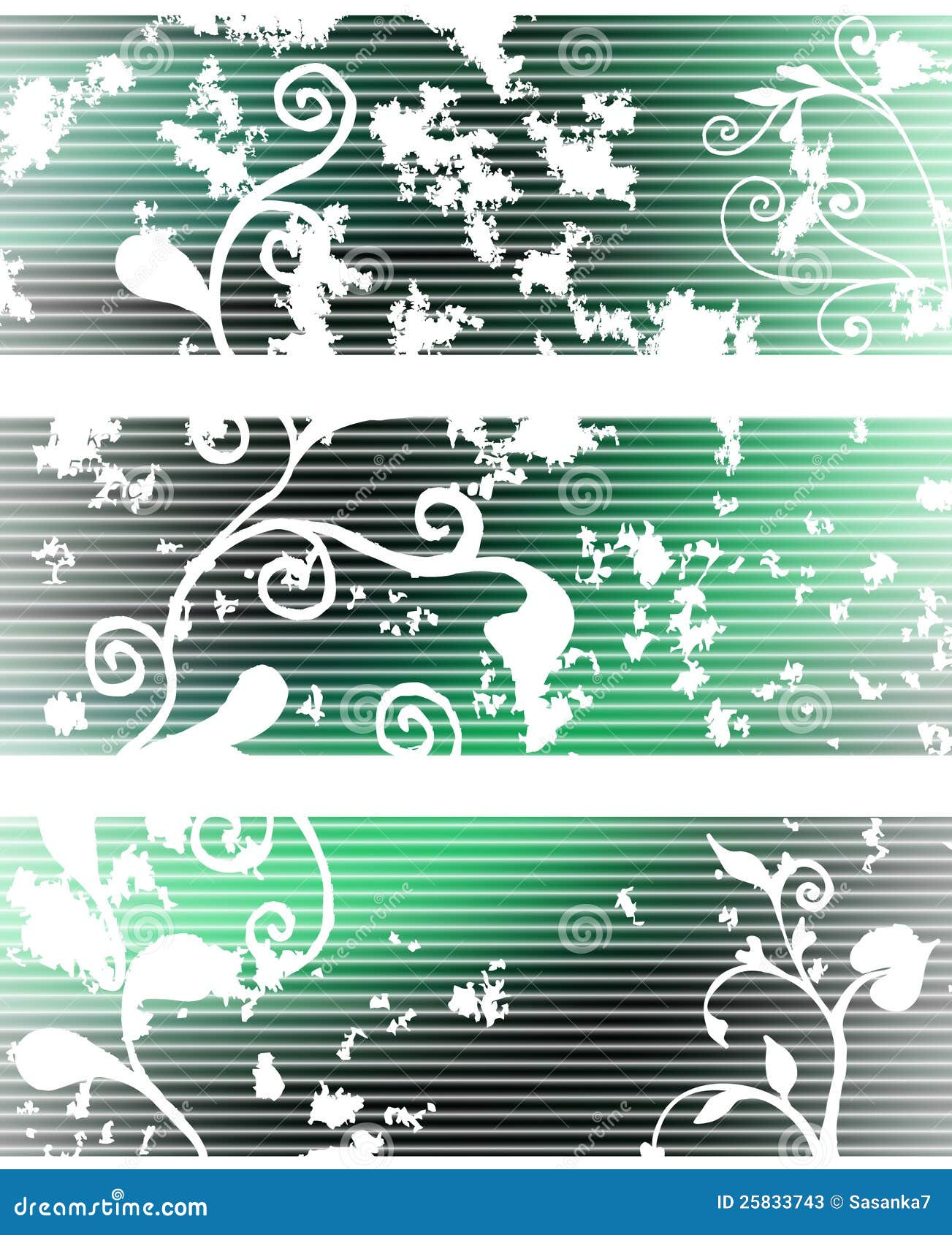 Green floral banners stock illustration. Illustration of pattern - 25833743