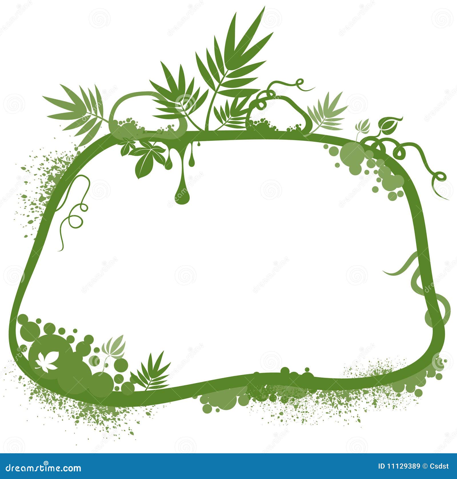Green Flower Border Clip Art