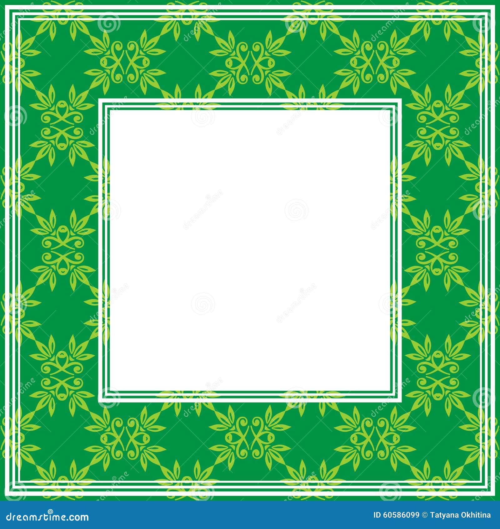 Green Floral Border Cartoon Vector | CartoonDealer.com #60586099