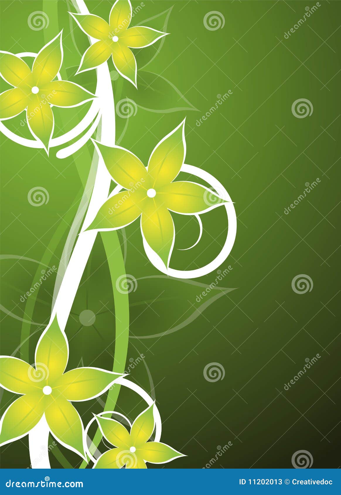 Green floral design stock illustration. Illustration of fancy - 11202013